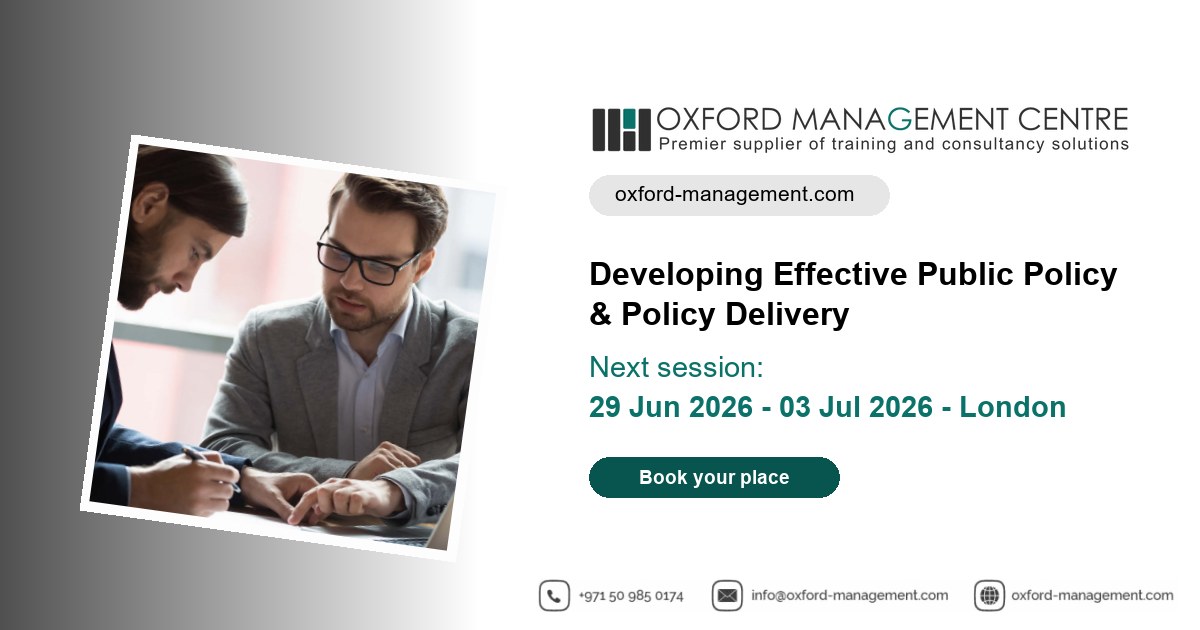 Developing Effective Public Policy & Policy Delivery | 5-Day Course